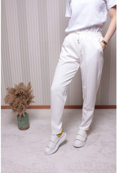 Gentilbay Havuç Stil Beyaz Tarzı Bol Kadın Tesettür Pantolon