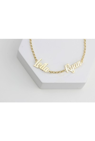 Glorria Kişiye Özel 2 Isimli Doç Gümüş Bileklik