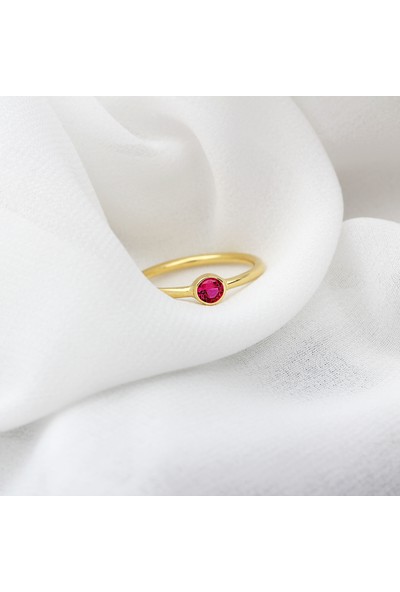 Glorria Kişiye Özel Doğum Taşı Gümüş Yüzük