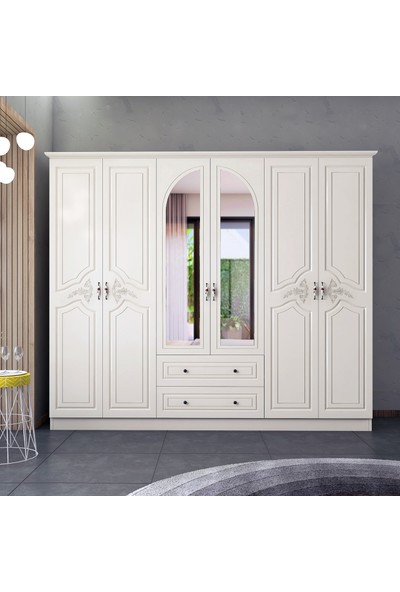 Zenio Oli̇mpos 6 Kapak 2 Çekmece Gardırop
