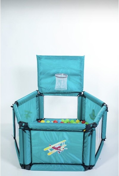 Farbu Oyuncak Köşeli Potalı Top Havuzu + 100 Adet Renkli Top