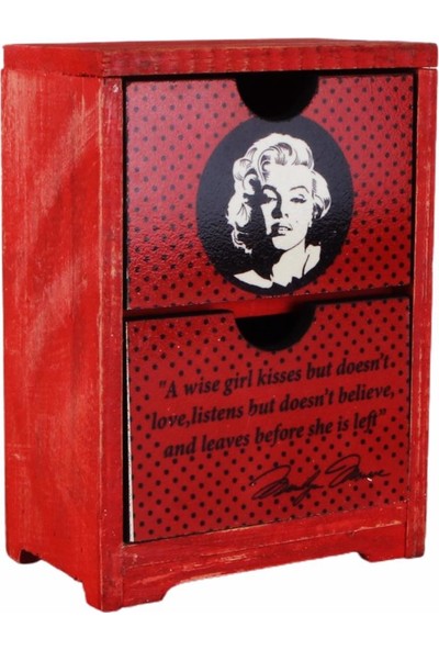 Hediye Kanalı Marilyn Monroe Tasarımlı Ahşap El Yapımı Şifonyer