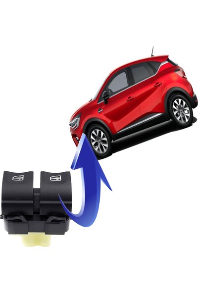 Mcar Renault Captur Sol Ön Çiftli Cam Düğmesi