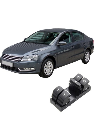 Mcar Volkswagen Passat B6 -B7 Sol Dörtlü Cam Düğmesi Krom 2006--2014 Mcar Volkswagen Passat B6 -B7 Sol Dörtlü Cam Düğmesi Krom 2006--2014