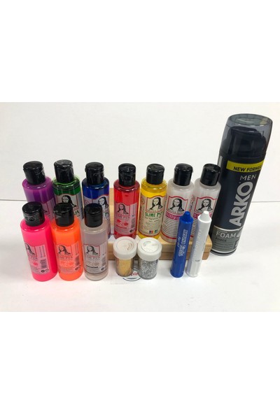 Monalisa Slıme Yapma Seti 8 Renk 70ML Slime, 2 Adet Sıvı Boraks, Renkli Sim, Stick Yüz Boyası ve Traş Köpük Monalisa Slıme Yapma Seti 8 Renk 70ML Slime, 2 Adet Sıvı Boraks, Renkli Sim, Stick Yüz Boyası ve Traş Köpük