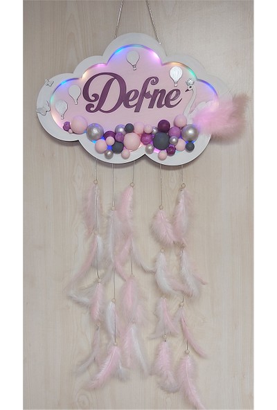 Kalbim Şekerleme – Isme Özel - Bulut - Bubble - Ledli Kapı Süsü