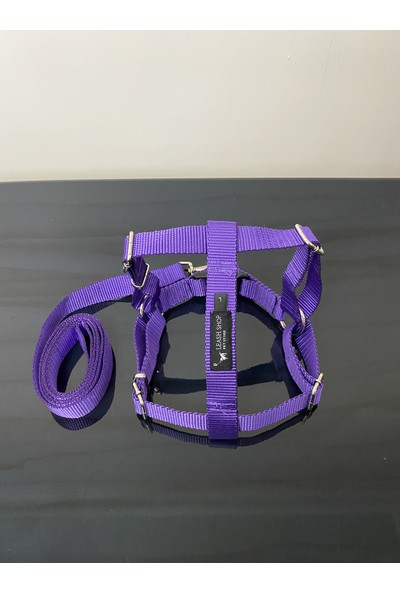 Leash Shop -Mor- Köpek Göğüs Bel Tasma Takımı L Beden (55-65 Cm)