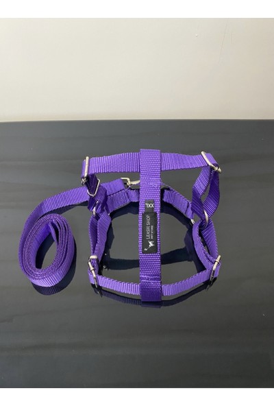 Leash Shop -Mor- Köpek Göğüs Bel Tasma Takımı Xxl Beden (75-85 Cm)