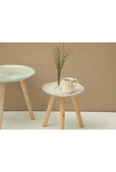 English Home Marcel Sehpa 30X30X30 cm Krem English Home Marcel Sehpa 30X30X30 cm Krem