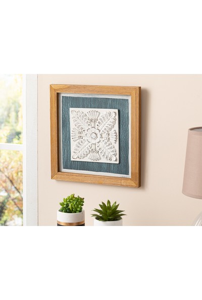 English Home Maura Duvar Aksesuarı 26X26X1.5 cm Lacivert