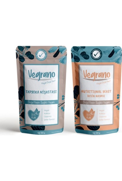 Vegrano Tapyoka Nişastası 100 gr + Vegrano Nutritional Yeast (Besin Mayası) 100 gr Vegrano Tapyoka Nişastası 100 gr + Vegrano Nutritional Yeast (Besin Mayası) 100 gr