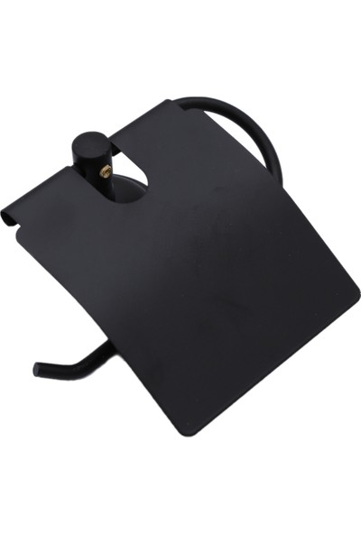 Alper Banyo Mat Siyah Kapaklı Kağıtlık