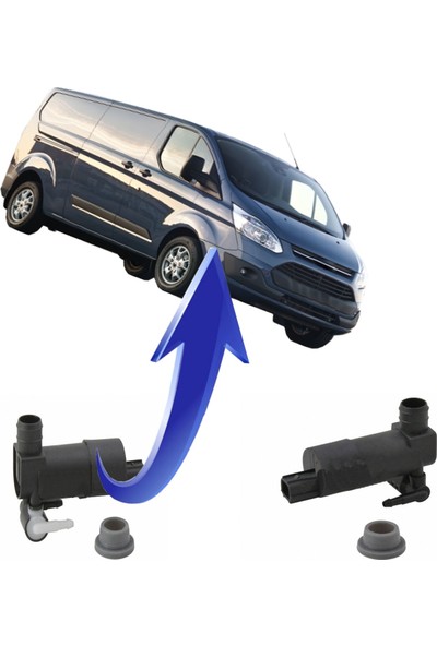 Winwin Ford Transit Custom Silecek Su Fiskiye Motoru Çift Çıkış 2013--20 Winwin Ford Transit Custom Silecek Su Fiskiye Motoru Çift Çıkış 2013--20