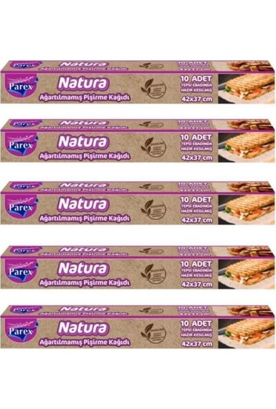 Parex Ağartılmamış Hazır Pişirme Kağıdı 5 X10'LU