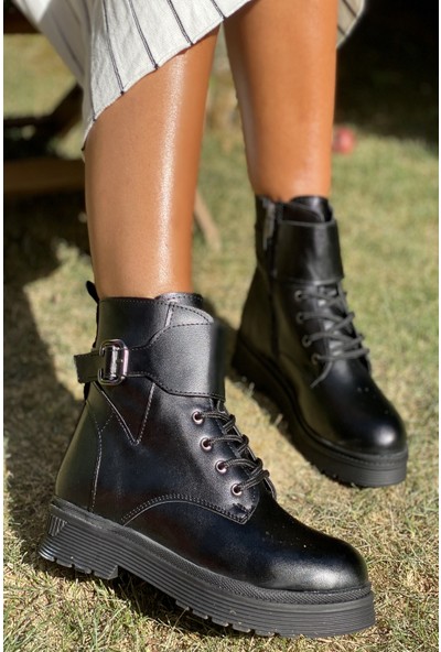 İnan Ayakkabı Bayan Kenardan Tokalı Fermuarlı Bot
