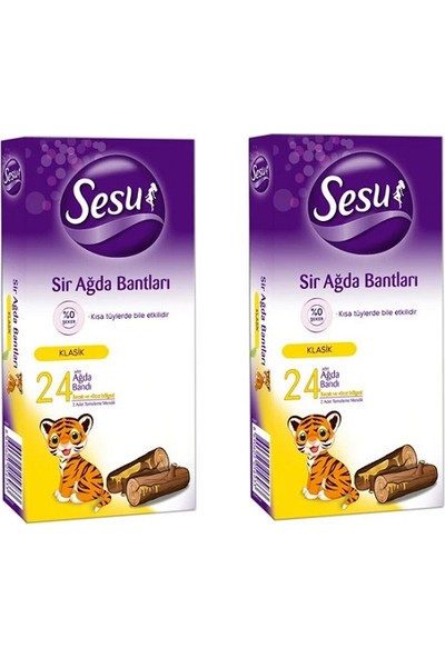 Sesu Tüm Cilt Tipleri Için 24'lü Ağda Bandı Klasik X2 Adet Sesu Tüm Cilt Tipleri Için 24'lü Ağda Bandı Klasik X2 Adet