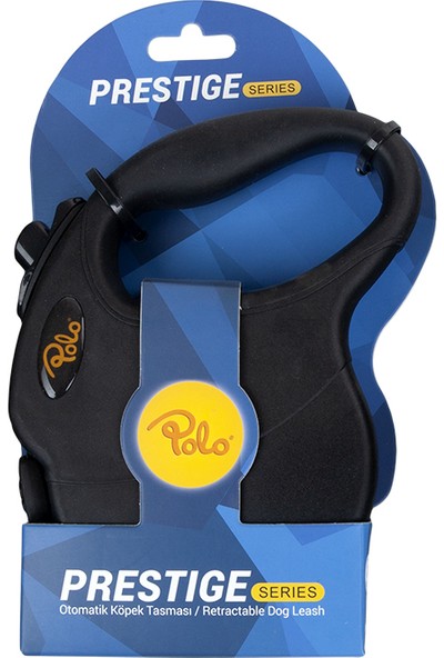 Polo Prestige Makaralı Otomatik Tasma M 5 Metre - 20 kg Siyah Polo Prestige Makaralı Otomatik Tasma M 5 Metre - 20 kg Siyah