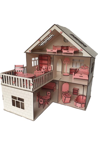 Tsd Dekorasyon 3 Katlı Pembe Mobilyalı Krem Barbie Evi Tsd Dekorasyon 3 Katlı Pembe Mobilyalı Krem Barbie Evi