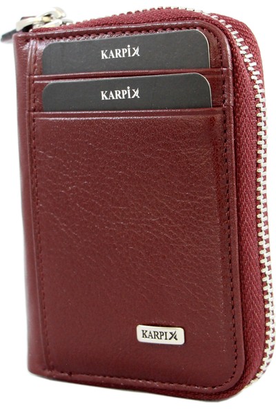 Karpix Deri Fermuarlı Kredi Kartlık