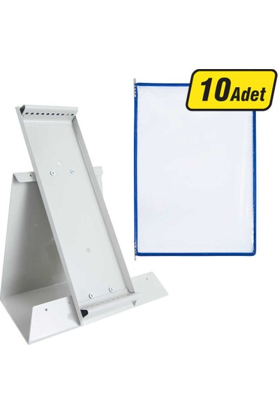 Gürsel Metal Masaüstü Stand 10LU + 10 Adet Evrak Şömizi L9112 Gürsel Metal Masaüstü Stand 10LU + 10 Adet Evrak Şömizi L9112