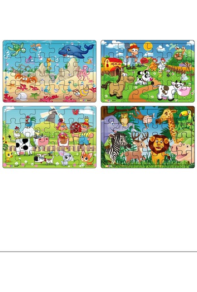 Hayal Sepeti 4 Adet 24 Parçalı Ahşap Puzzle Yapboz Seti Hayal Sepeti 4 Adet 24 Parçalı Ahşap Puzzle Yapboz Seti