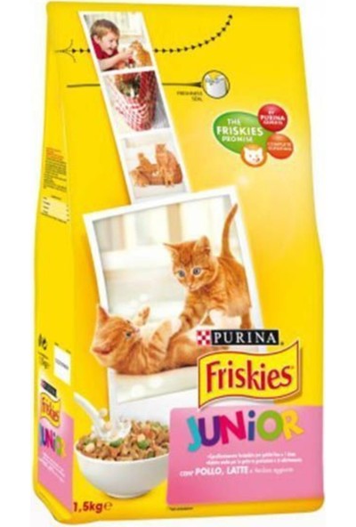 Friskies Junior Tavuk Süt ve Sebzeli Yavru Kedi Maması 1.5 kg x 2 Adet Friskies Junior Tavuk Süt ve Sebzeli Yavru Kedi Maması 1.5 kg x 2 Adet