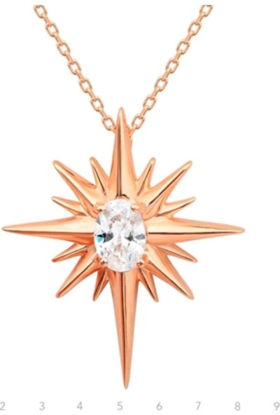 Lanoche Gümüş Beyaz Kuzey Yıldızı Kolye