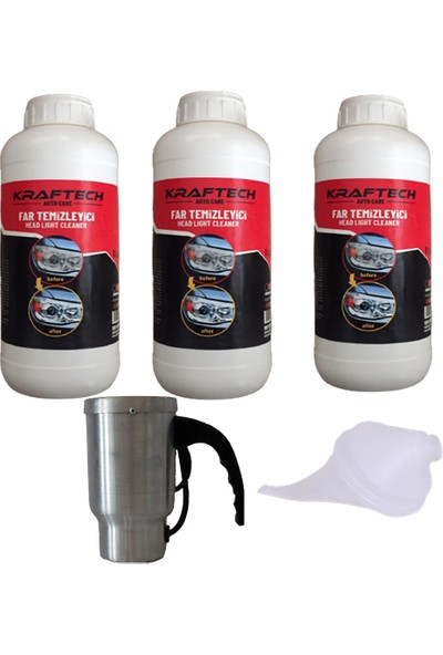 Kraftech Yeni Nesil Buharlı Araba Far Temizleme Seti