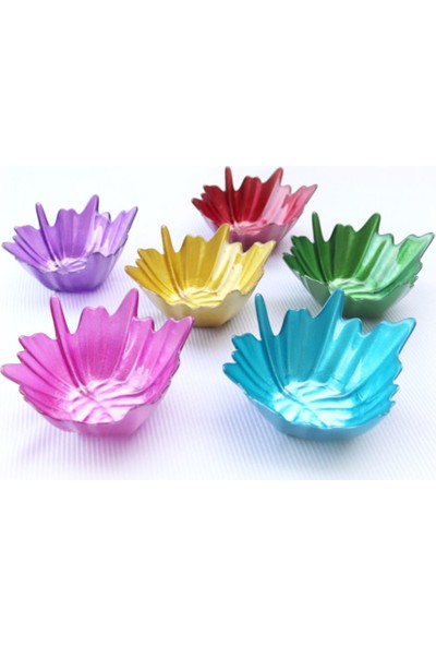 Reklambalaj Dekoratif 6'lı Yaprak Desen Cam Çerezlik