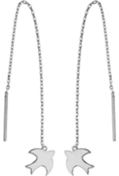 Lanoche Gümüş Kırlangıç ​​kuş Küpe