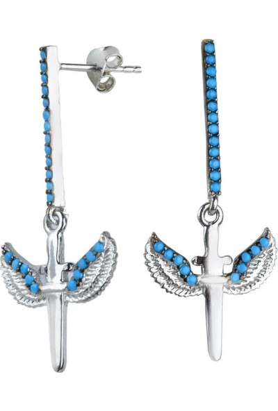 Lanoche Gümüş Turkuaz Melek Küpe Lanoche Gümüş Turkuaz Melek Küpe