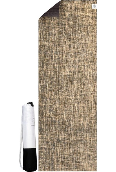 Seeka Yoga Jüt Yüzeyli Yoga Matı - Kahve