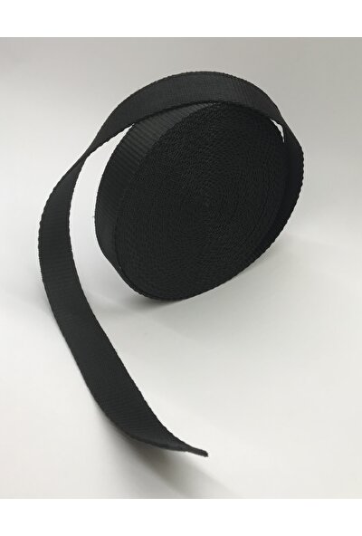 Globe 2,5 cm Siyah Kolon - Şerit - Dar Dokuma - 10 Mt.