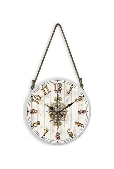 Rikon Halatlı Dekoratif Duvar Saati Beyaz Rikon Halatlı Dekoratif Duvar Saati Beyaz