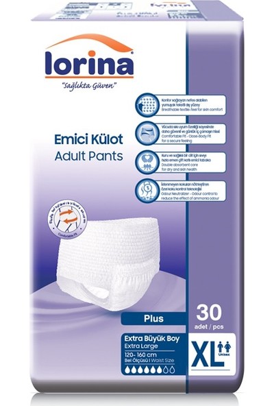 Lorina Emici Külot Hasta Bezi X-Large 30'lu Lorina Emici Külot Hasta Bezi X-Large 30'lu