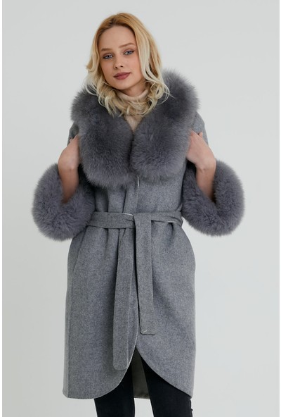 Nero Leather - Double Faced Kaşe Kaban Şal Yaka