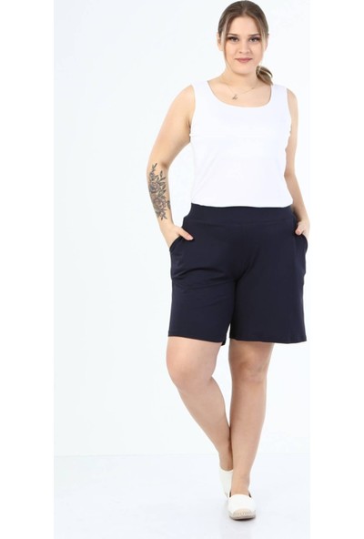 Myline Beli Lastikli Cepli Penye Şort Myline Beli Lastikli Cepli Penye Şort