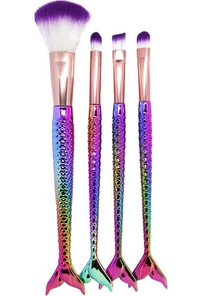 Mujgan 4'lü Balık Makyaj Fırça Seti - Mor Uçlu Mujgan 4'lü Balık Makyaj Fırça Seti - Mor Uçlu