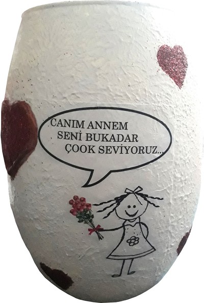 Decocıa Anneler Günü Özel Figürlü Cam Vazo Decocıa Anneler Günü Özel Figürlü Cam Vazo