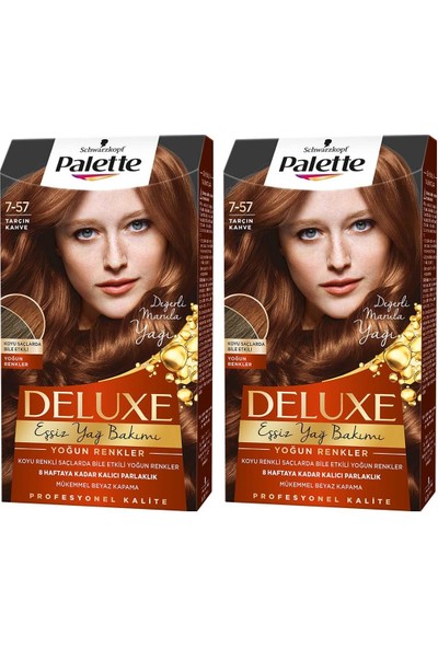 Palette Deluxe Yoğun Renkler 7-57 Tarçın Kahve X 2 Adet Saç Boyası Palette Deluxe Yoğun Renkler 7-57 Tarçın Kahve X 2 Adet Saç Boyası
