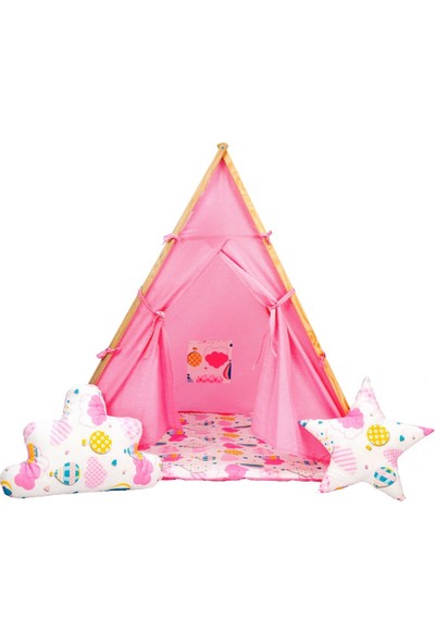 Ceylan Home Ev Tipi Ahşap Çocuk Oyun Çadırı ve Uyku Evi