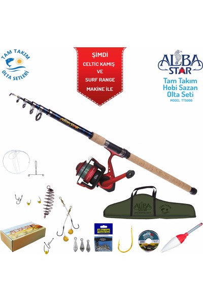 Albastar Tam Takım Hobi Sazan Olta Seti TTS006 Albastar Tam Takım Hobi Sazan Olta Seti TTS006
