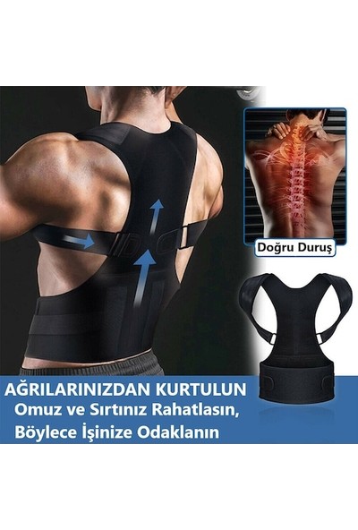 Ankaflex Fitness Bayan Erkek Vücut Şekillendirici Korse Manyetik Sırt Dik