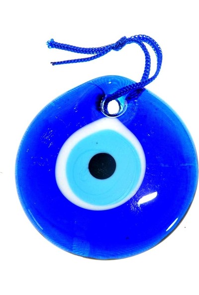 Hd Marketim Nazar Boncuğu 5 Adet 8 cm Delikli Cam Nazarlık Ağaç Süsleme Dekoratif Nazar