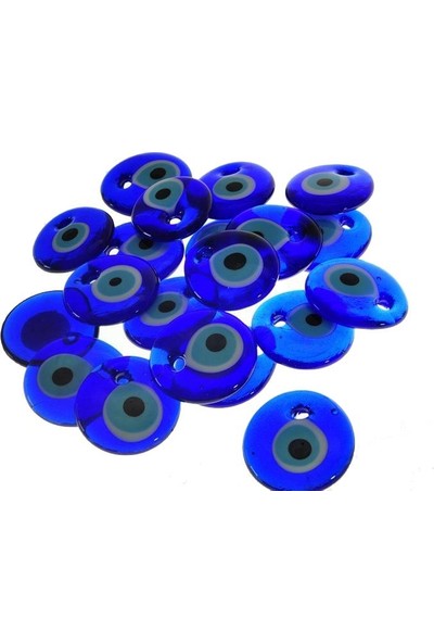 Hd Marketim Nazar Boncuğu 30 Adet 5 cm Delikli Cam Nazarlık Ağaç Süsleme Dekoratif Nazar