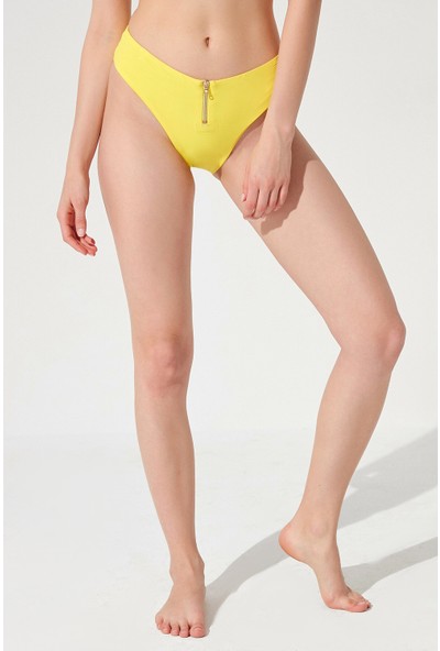 Penti Sarı Zipper Yüksek Bel Vintage Bikini Altı