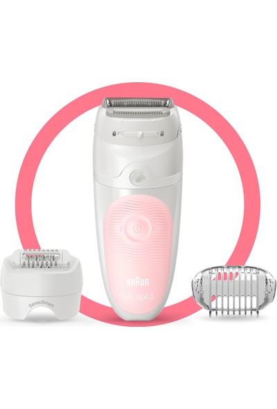 Braun Silk-épil 5 5620 SensoSmart Kablosuz Islak & Kuru Kullanım 5 Ek Parçalı 3'ü 1 Arada Epilatör Braun Silk-épil 5 5620 SensoSmart Kablosuz Islak & Kuru Kullanım 5 Ek Parçalı 3'ü 1 Arada Epilatör