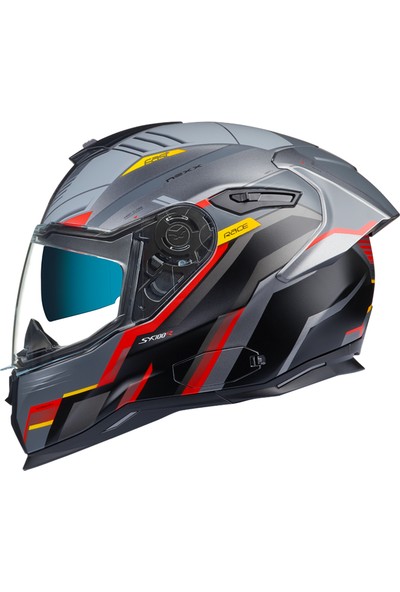 Nexx SX.100R Grıdlıne Mat Gri-Kırmızı Kask Nexx SX.100R Grıdlıne Mat Gri-Kırmızı Kask