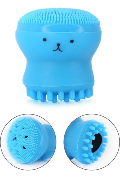 Mujgan Ahtapot Şekilli Peeling Silikon Yüz Temizleme Fırçası Mavi Renk