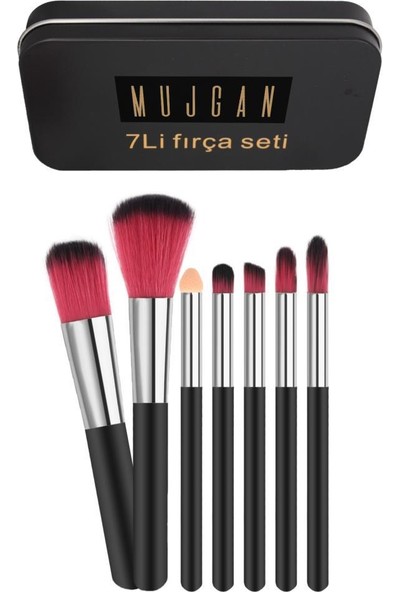 Mujgan 7'li Fırça Seti Metal Kutulu Siyah